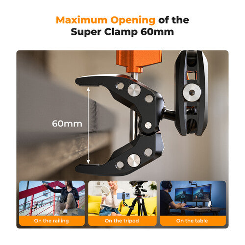 K&F Concept MS13 Multifunctional Super Clamp with Ball Head Magic Arm ...