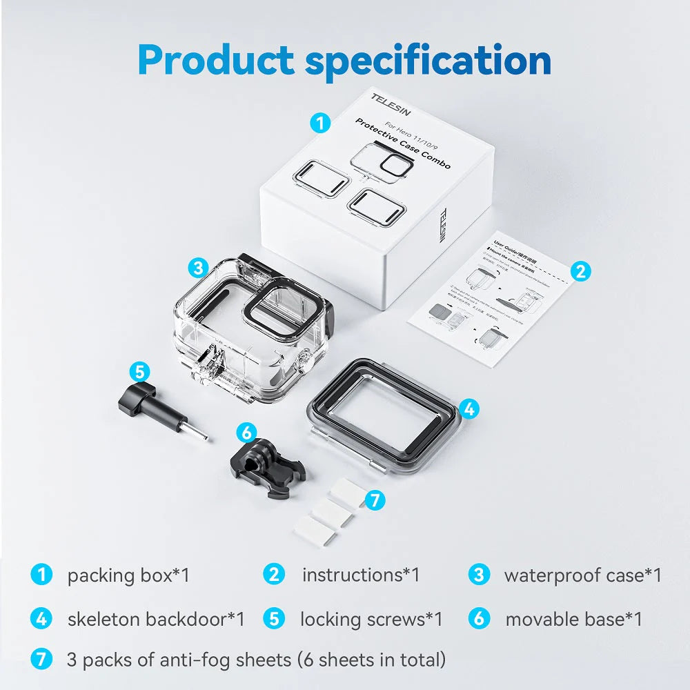 Telesin All Scene Protective Case Waterproof Set for GoPro Cameras